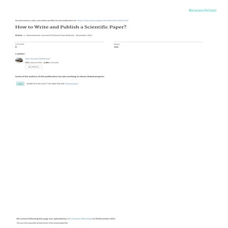 How to Write and Publish a Scientific Paper | PDF