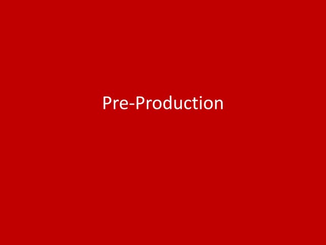 Preproduction planning | PDF