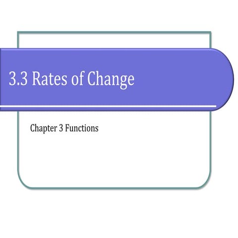 3.3 Rates of Change and Behavior of Graphs | PDF