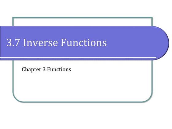 4 1 Inverse Functions Ppt