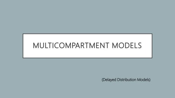 Multicompartment Models | PPT