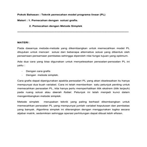 EKMA4413 - Riset Operasi - Modul 3 | PPTX
