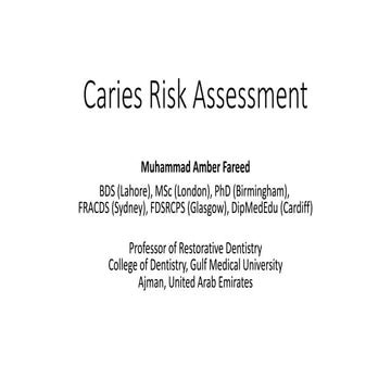 Caries Risk Assessment | PDF