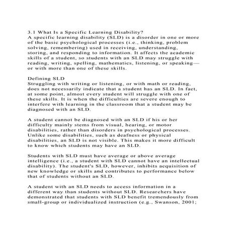 3.1 What Is a Specific Learning DisabilityA specific learning d.docx