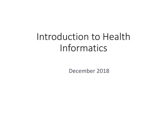 Medical informatics | PPTX
