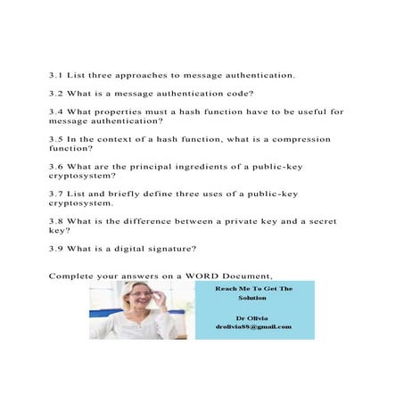 3.1 List three approaches to message authentication.3.2 Wh.docx