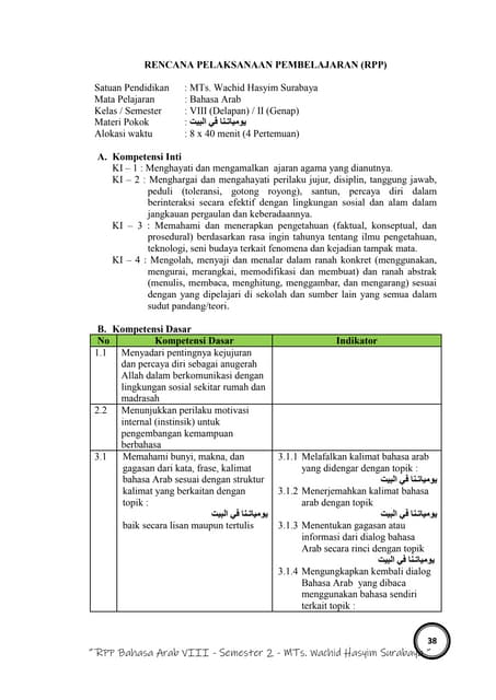 Modul Ajar Bahasa Arab Kelas 8 Fase D Kurikulum Merdeka | PDF