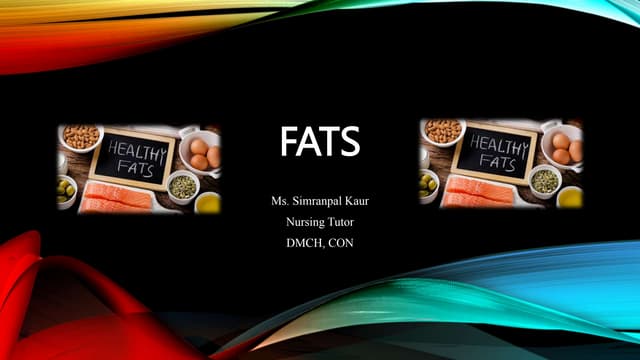 Fats as a nutrient | PDF