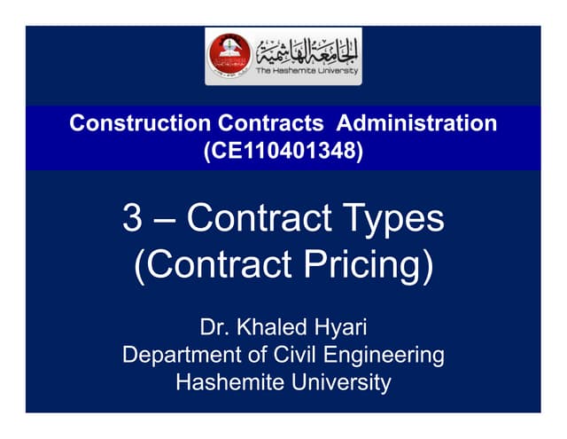 Types of Contract in Construction Management | PPTX | Construction Industry | Industries