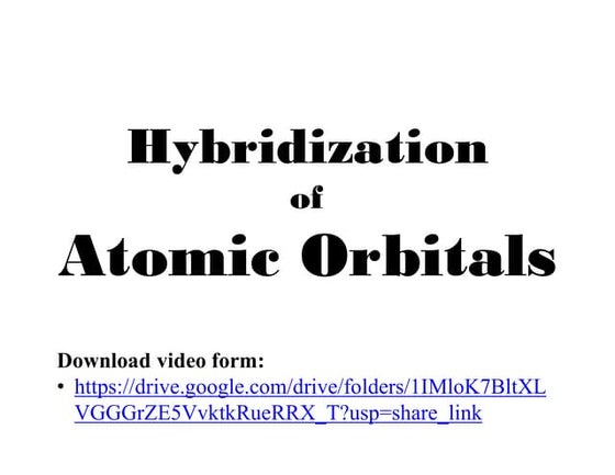 HYBRIDISATION : Derivation Of Wave Function For The Following Orbital Hybridisation Type : sp ...