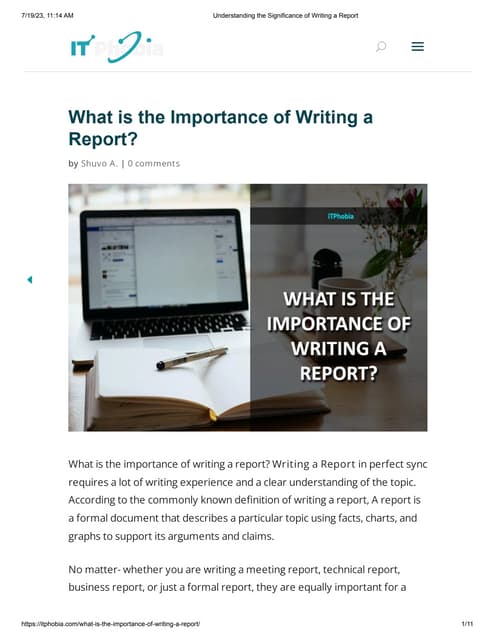 BUSINESS REPORT WRITING | PDF
