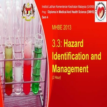 Hazard Identification and Management.ppt | Injuries | Diseases and ...