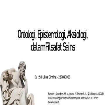 Ontologi, Epistemologi , Aksiologi dalam Filsafat Sains.pptx