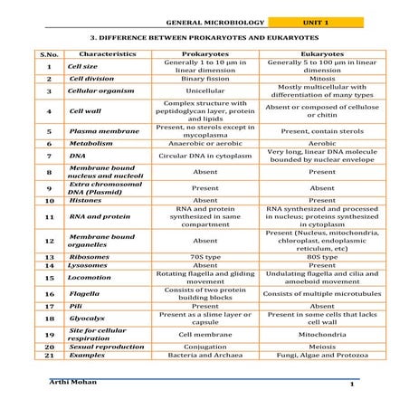 3 Differences Between Prokaryotes And Eukaryotespdf 