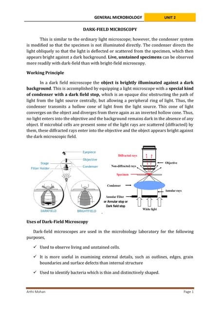 Dark field microscopy | PPTX