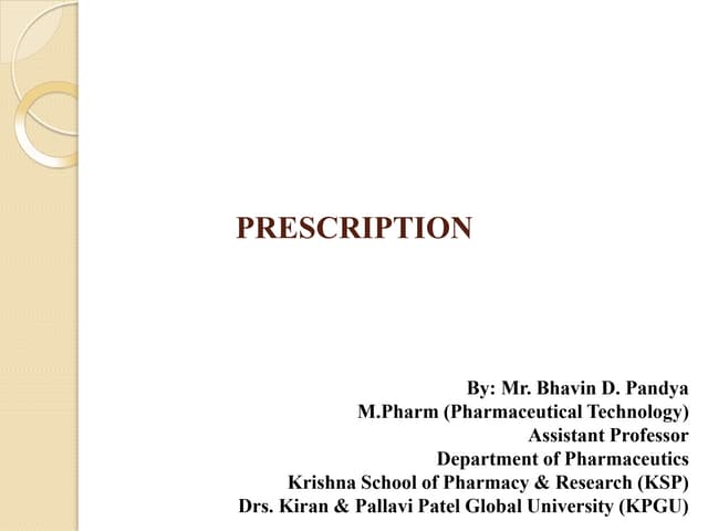 Prescription.ppt