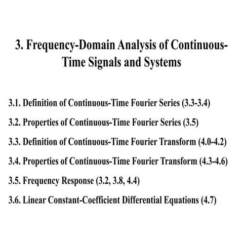 Signals and Systems Formula Sheet | PDF