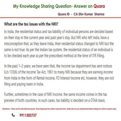 Knowledge Sharing Question Answer on Income Tax | PDF