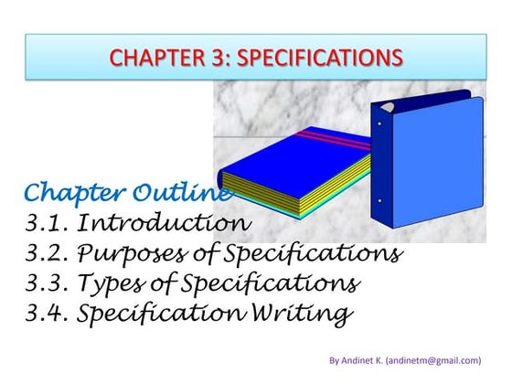 Specifications 101 | PPT