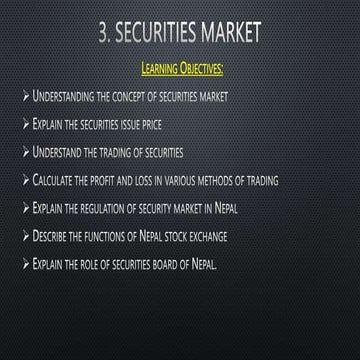 3.Securities Market in nepal bba course structure | PPTX