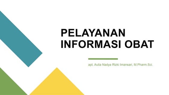 Pelayanan Informasi Obat (PIO) | PPTX