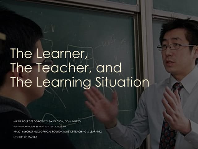 Learning & learner characteristics | PPTX