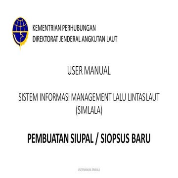 User manual pembuatan siupal/siopsus dari simlala | PDF
