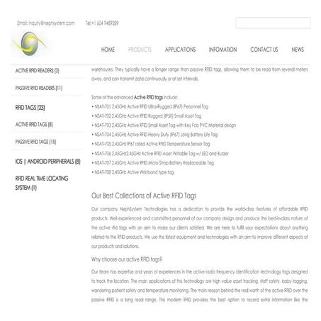 Premium Active RFID Tags | Explore NephSystem's Selection Now | PPT
