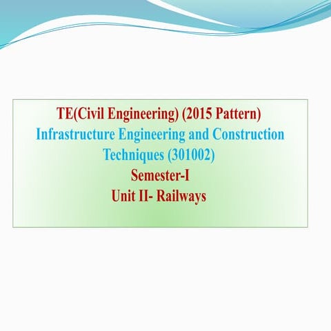 Railway Engineering - Geometric design of track | PPTX