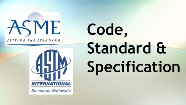 Difference between code, standard & Specification | PPTX