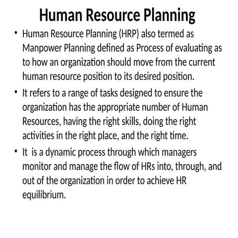 Human Resource Planning | PPTX