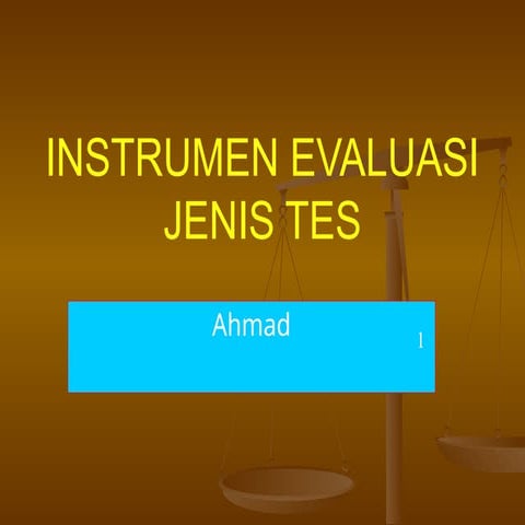 menguraikan Instrumen Penilaian Jenis Tes | PPTX
