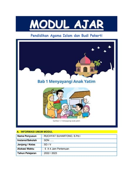 Modul Ajar Al-Qur’an Hadis Kelas 8 Fase D Kurikulum Merdeka | PDF