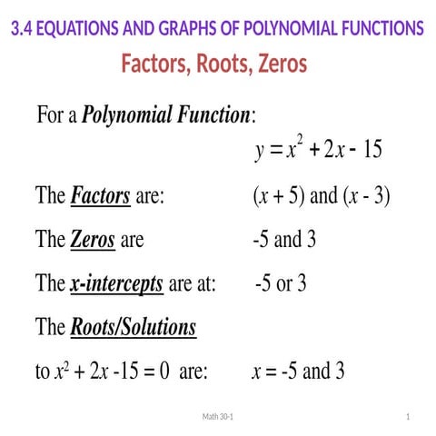 3.4 Equations and Graphs of Polynomial Functions.pptx