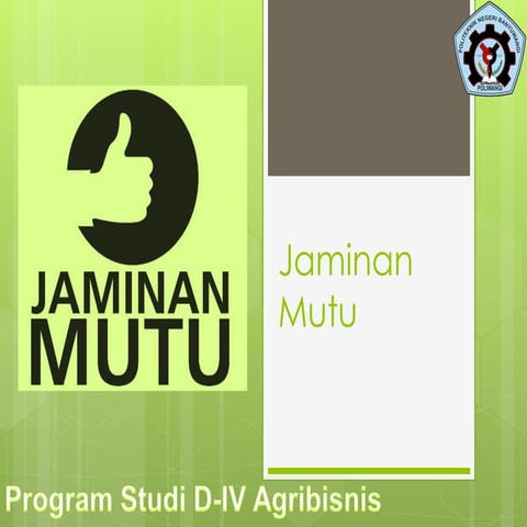 jaminan mutu pada agroindustri pertanian indonesia | PPT