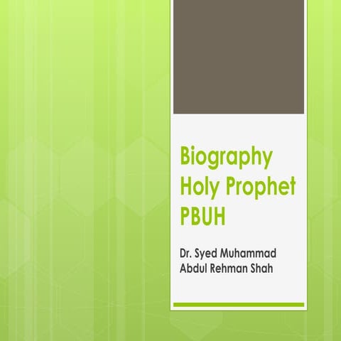 Chronology Life Of Muhammad (PBUH) | PPT
