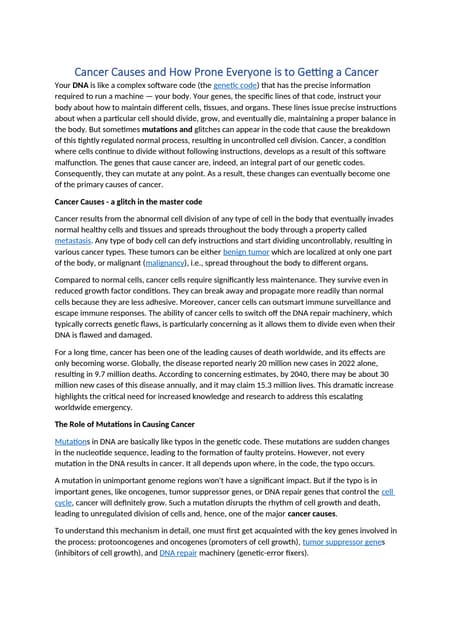 Molecular biology of cancer | PDF