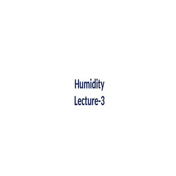 HUMIDITY LECTURE FOR UPSC, SSSC, RRB AND | PPTX