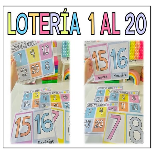 3. Lotería de números 1 al 20.pdf para trabajar en preescolar | PDF