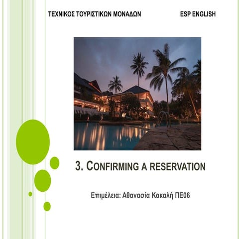 3.Confirming_a_reservation - ESP English | PPT