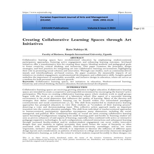 Creating Collaborative Learning Spaces through Art Initiatives (www.kiu.ac.ug) | PDF