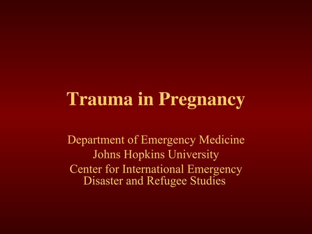Chapter19 trauma in pregnancy | PPT