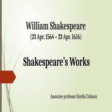 3.2 Shakespeare's Works_overview.pptxjkll | PPT