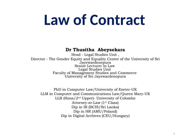 Lecture 3 study notes - contract law | PDF