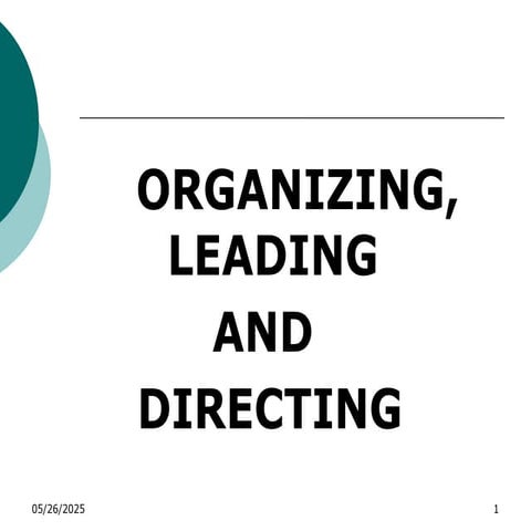 3. Organizing , Leading and controlling in health care management .pptx