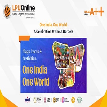 One India, One World_ A Celebration Without Borders | PDF