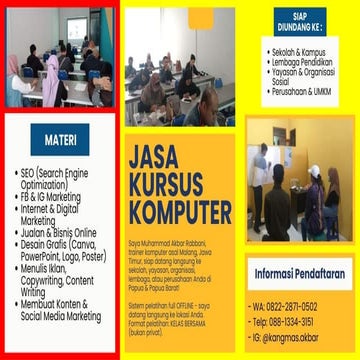 WhatsApp: 0822-2871-0502 Pelatihan Komputer Papua Tengah Timika | PPT