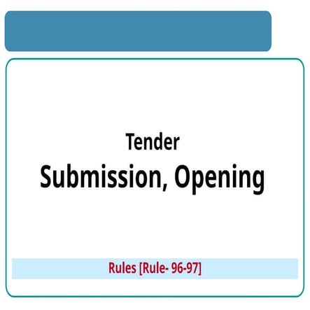 3.Tender Opening.ppt PPR TRAINING PPR TRAINING | PPT