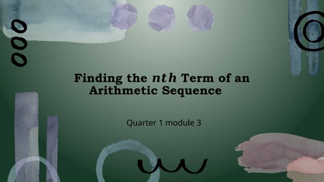 Arithmetic sequence | PPTX