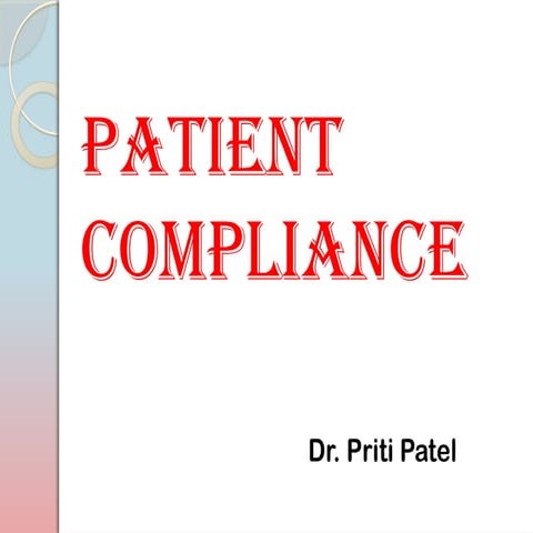 3. Adherance Complianace.pptx pharmacy pci | PPTX
